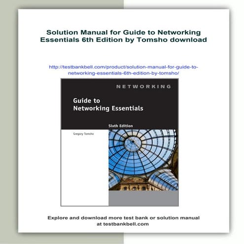 Solution Manual for Guide to Networking Essentials 6th Edition by Tomsho | PDF