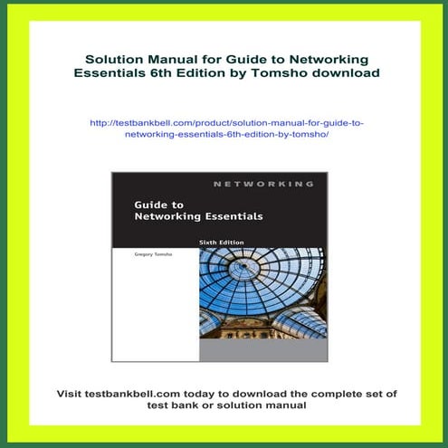 Solution Manual for Guide to Networking Essentials 6th Edition by ...