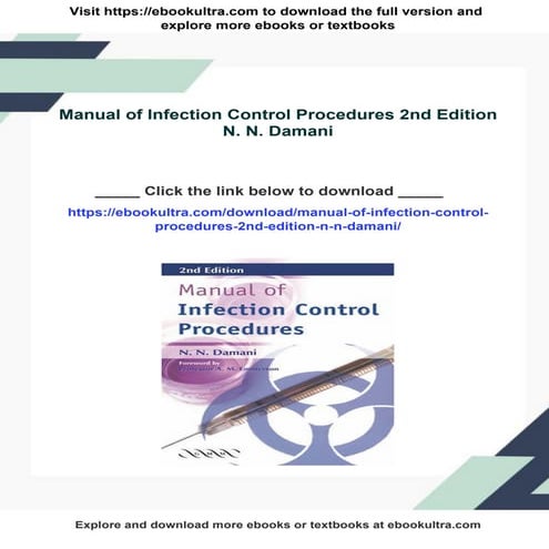 Manual of Infection Control Procedures 2nd Edition N. N. Damani | PDF