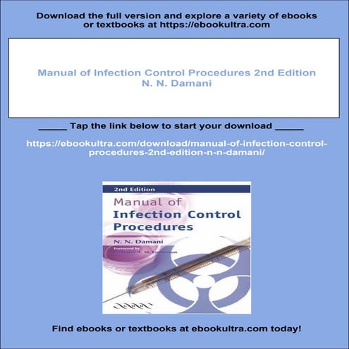 Manual of Infection Control Procedures 2nd Edition N. N. Damani | PDF