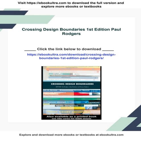 Crossing Design Boundaries 1st Edition Paul Rodgers | PDF