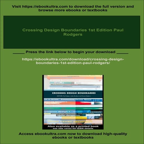Crossing Design Boundaries 1st Edition Paul Rodgers | PDF