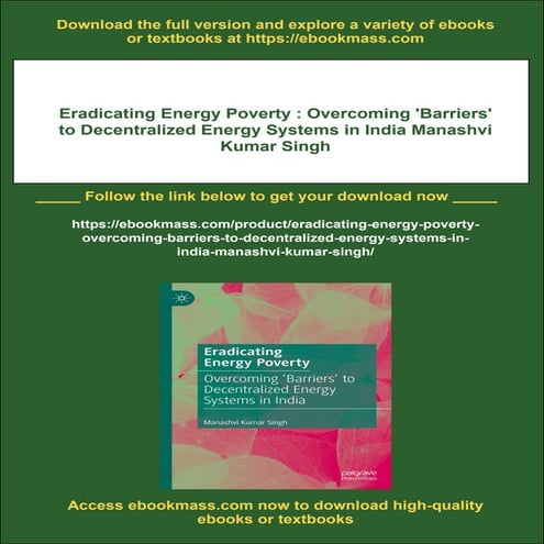 Eradicating Energy Poverty : Overcoming 'Barriers' to Decentralized ...