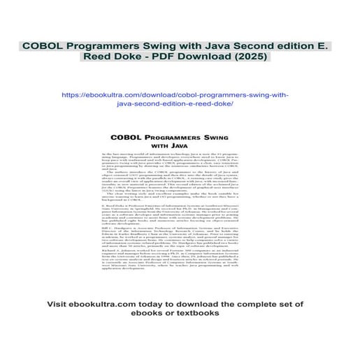 COBOL Programmers Swing with Java Second edition E. Reed Doke | PDF