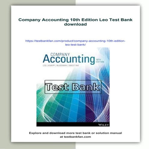 Company Accounting 10th Edition Leo Test Bank Pdf