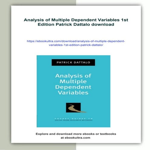 Analysis of Multiple Dependent Variables 1st Edition Patrick Dattalo | PDF