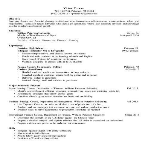 victor resume | PDF
