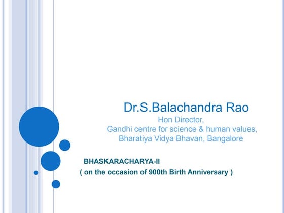 BHASKARACHARYA PPT, Presentation on Bhaskaracharya | PPTX