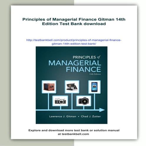 Principles of Managerial Finance Gitman 14th Edition Test Bank | PDF