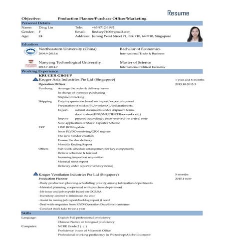 Resume-2015-v1 | PDF | Logistics | Business
