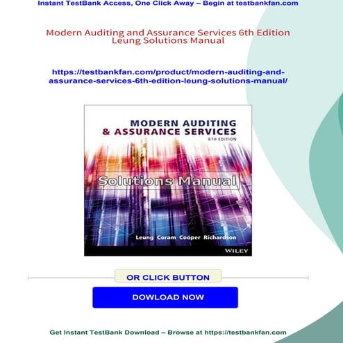Modern Auditing and Assurance Services 6th Edition Leung Solutions ...