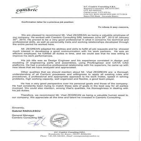 Confirmation letter CAMBRIC | PDF