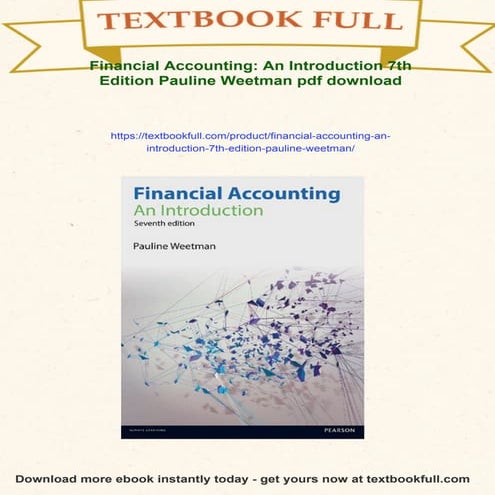 Financial Accounting: An Introduction 7th Edition Pauline Weetman | PDF
