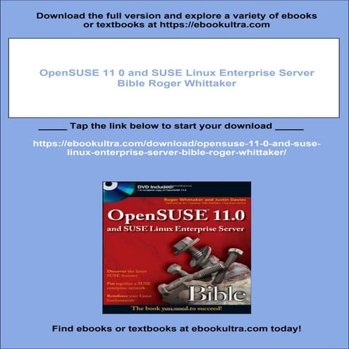 OpenSUSE 11 0 and SUSE Linux Enterprise Server Bible Roger Whittaker | PDF