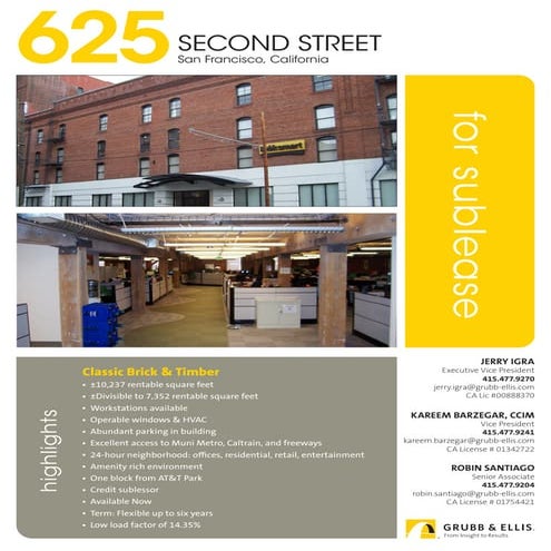 625 2nd subleasing flyer | PDF