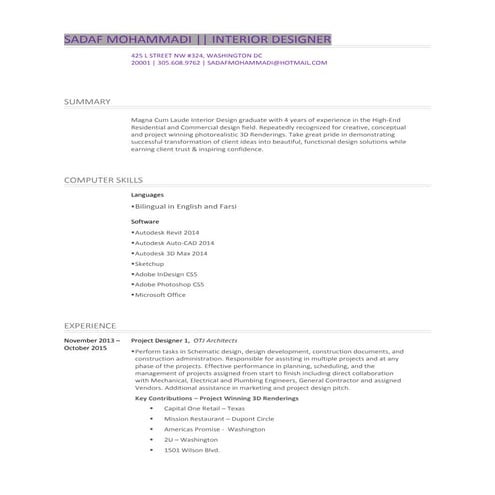 sadaf mohammadi - Resume | PDF