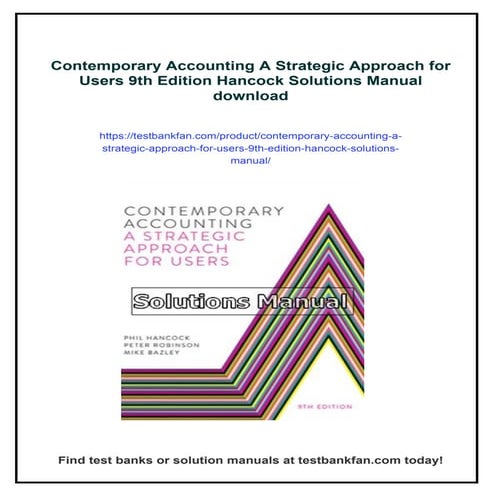 Contemporary Accounting A Strategic Approach for Users 9th Edition ...