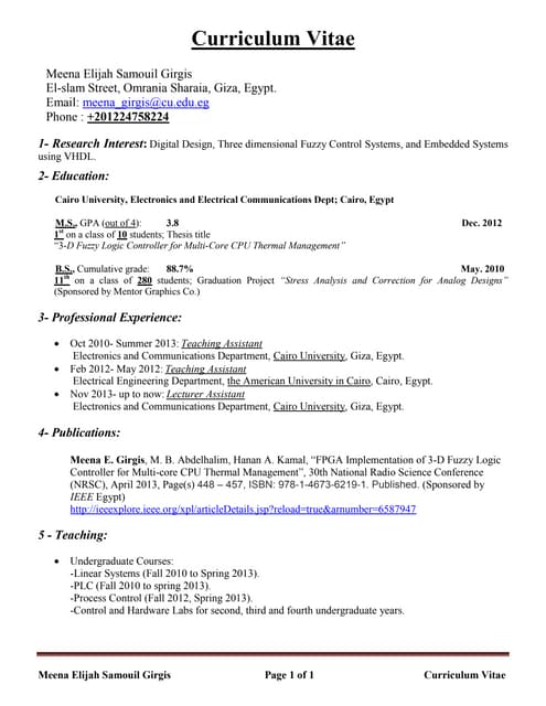 Amr Ibrahem Hussien Abdelhalem CV | PDF