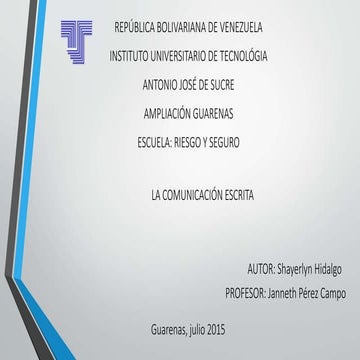 La comunicacion escrita | PPTX