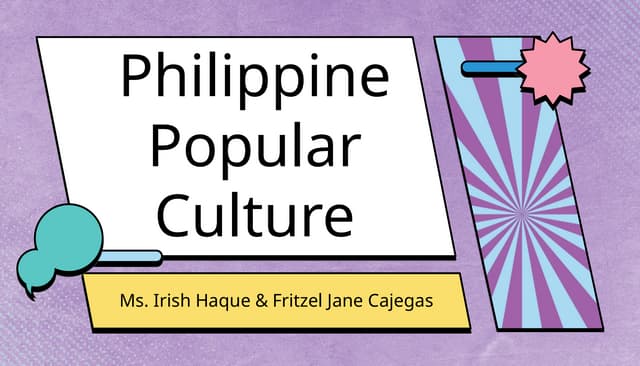 01-Philippine Pop Culture (General Subject) | PDF