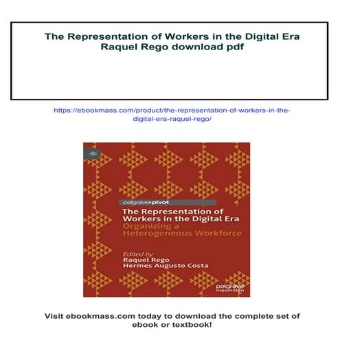 The Representation of Workers in the Digital Era Raquel Rego | PDF