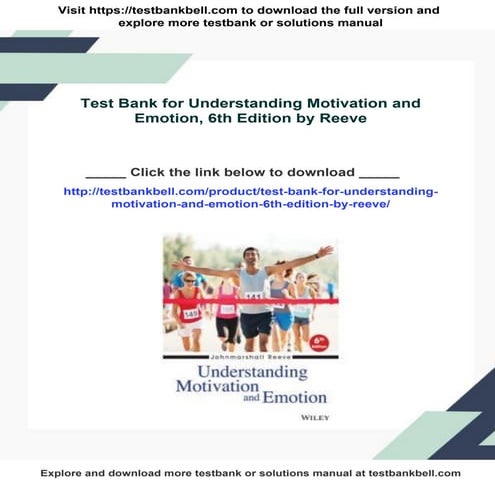 Test Bank for Understanding Motivation and Emotion, 6th Edition by ...