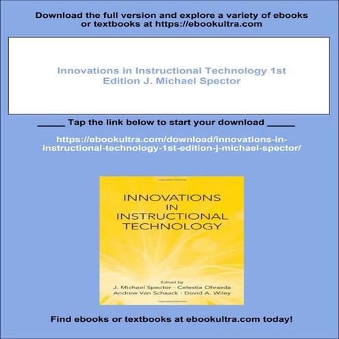Innovations in Instructional Technology 1st Edition J. Michael Spector ...