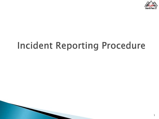 Incident reporting | ODP