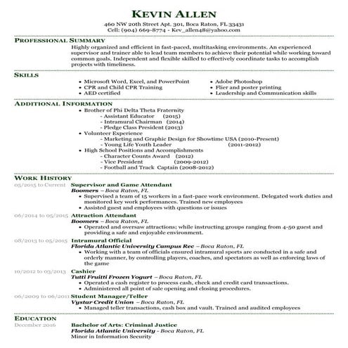 Kevin Allen Resume 2016 | PDF
