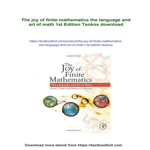 The joy of finite mathematics the language and art of math 1st Edition ...