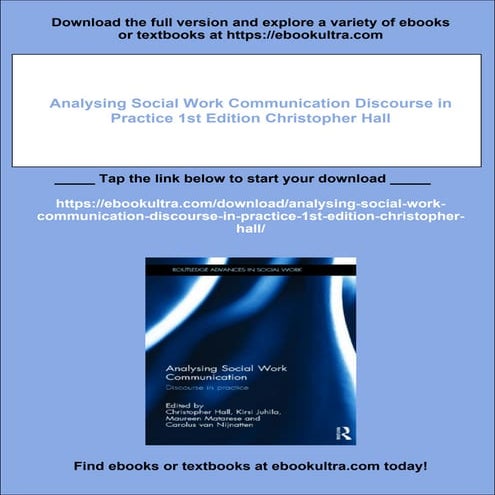 Analysing Social Work Communication Discourse in Practice 1st Edition ...