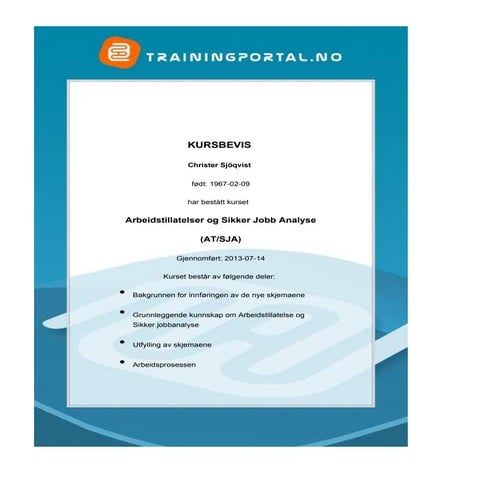 CourseCertificate AT SJA | PDF