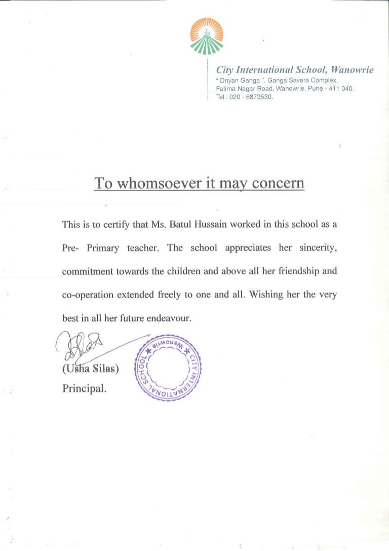 Experience Certificates