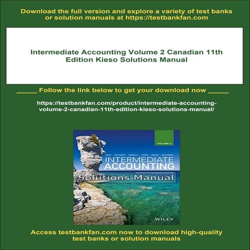 Intermediate Accounting Volume 2 Canadian 11th Edition Kieso Solutions ...