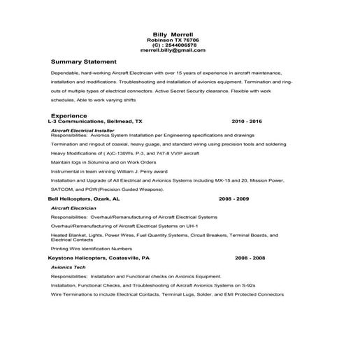 BillyMerrellResume | PDF
