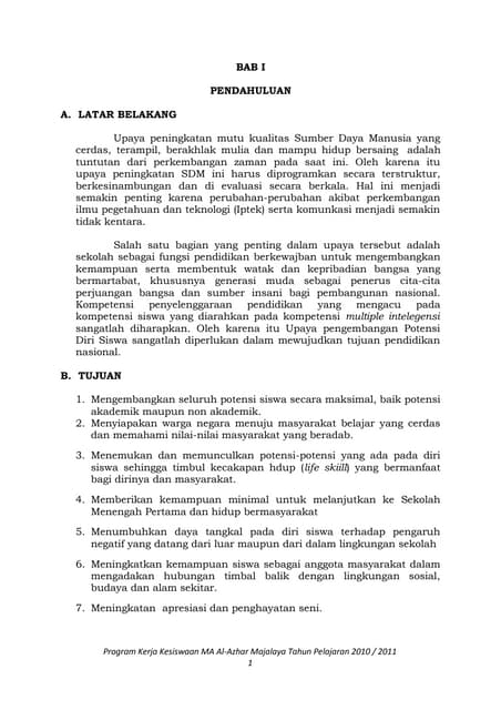Contoh LPJ LDK OSIS | DOCX