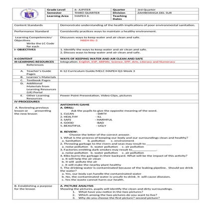 health grade 6 quarter 4 presentation MAPEH | PPTX