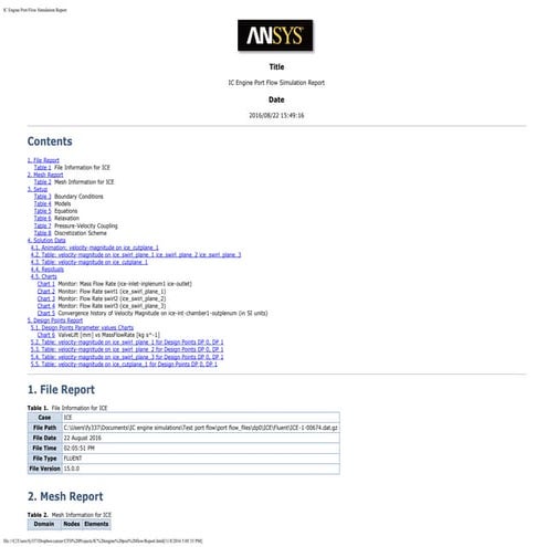 IC Engine Port Flow Simulation Report | PDF