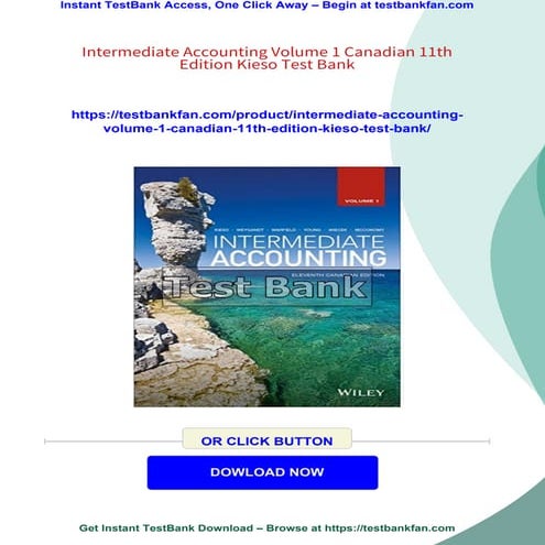 Intermediate Accounting Volume 1 Canadian 11th Edition Kieso Test Bank ...