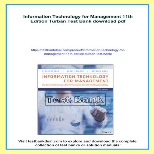 Information Technology for Management 11th Edition Turban Test Bank | PDF