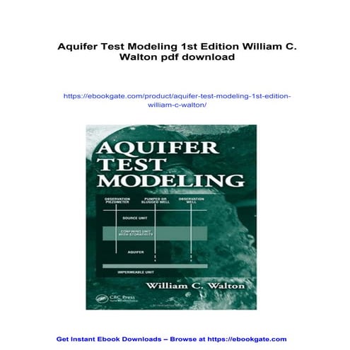Aquifer Test Modeling 1st Edition William C. Walton | PDF