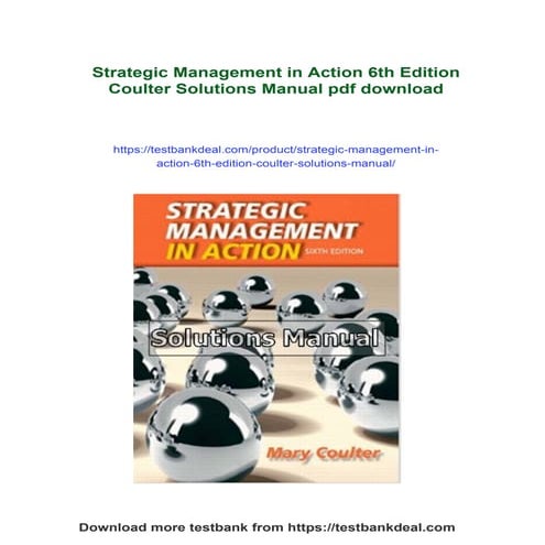 Strategic Management in Action 6th Edition Coulter Solutions Manual | PDF