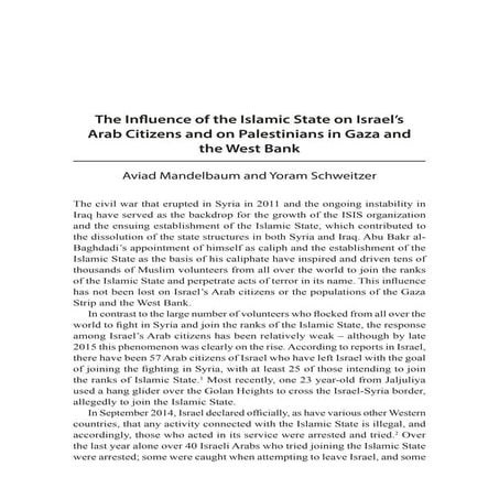 The Influence of the Islamic State on Israel’s Arab Citizens and on ...