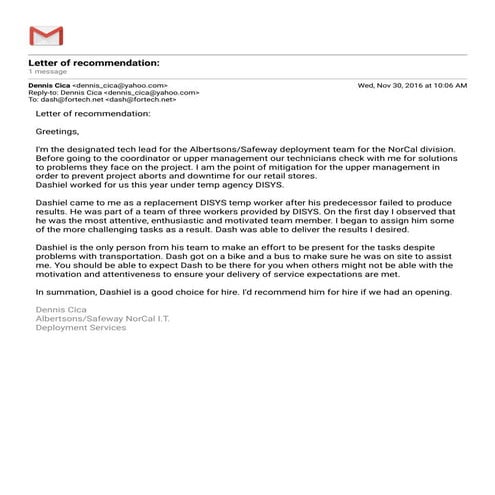 Gmail - Letter of recommendation_ | PDF
