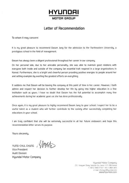 Sr. EVP Recommendation Letter | PDF