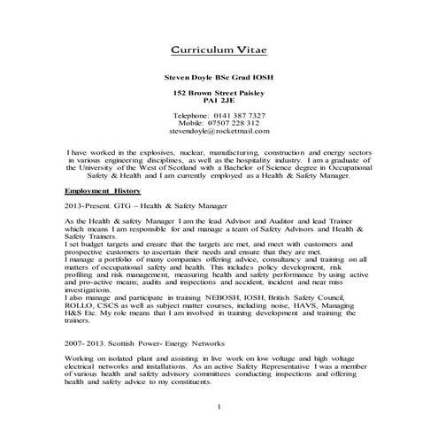 STEVEN DOYLE CV 2016 | DOCX