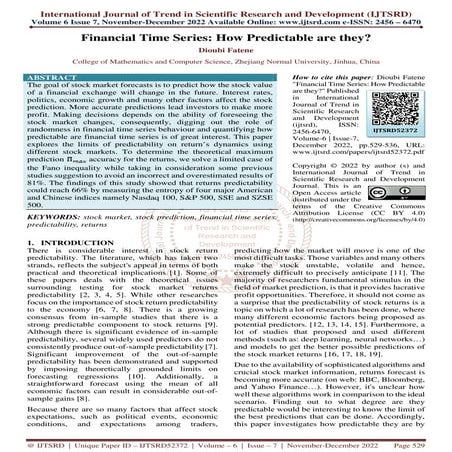 Financial Time Series How Predictable are they | PDF