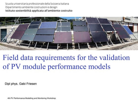 Revisiting the Model Parameters of an Existing System Using the Photovoltaic System Analysis ...