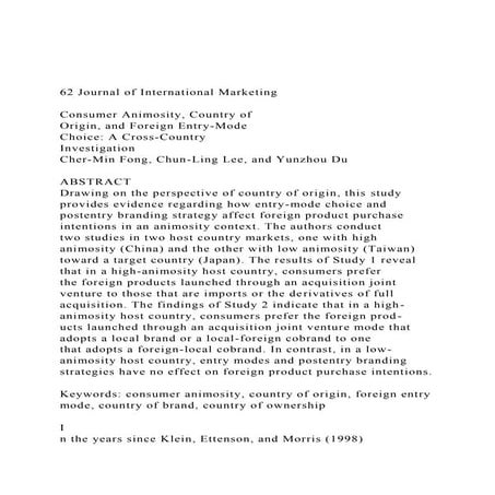 62 Journal of International MarketingConsumer Animosity, C.docx