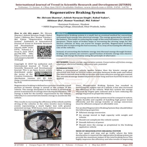Design and Analysis of Flywheel based Kinetic Energy Recovery System | PDF